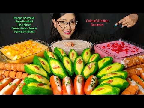 Eating Kheer, Rasmalai, Rasabali, Cream Gulab Jamun | Big bites | Asmr Eating | Mukbang