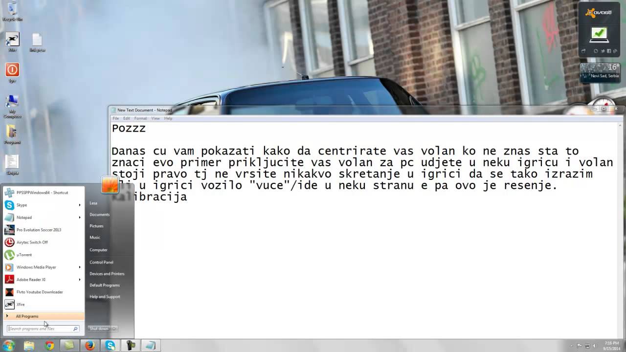 Kako Centrirati volan za pc - How to calibrate wheel for pc - YouTube