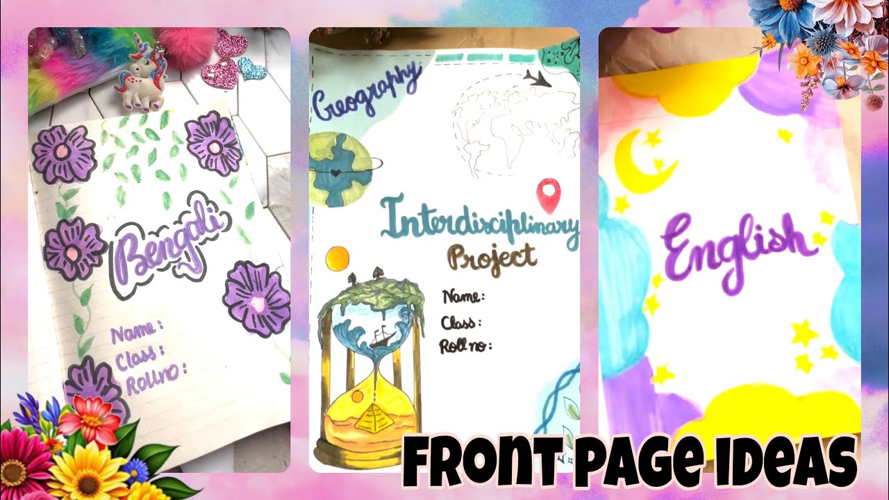 5 Easy Front Page Ideas for All Subjects | Aesthetic & Simple Designs ...