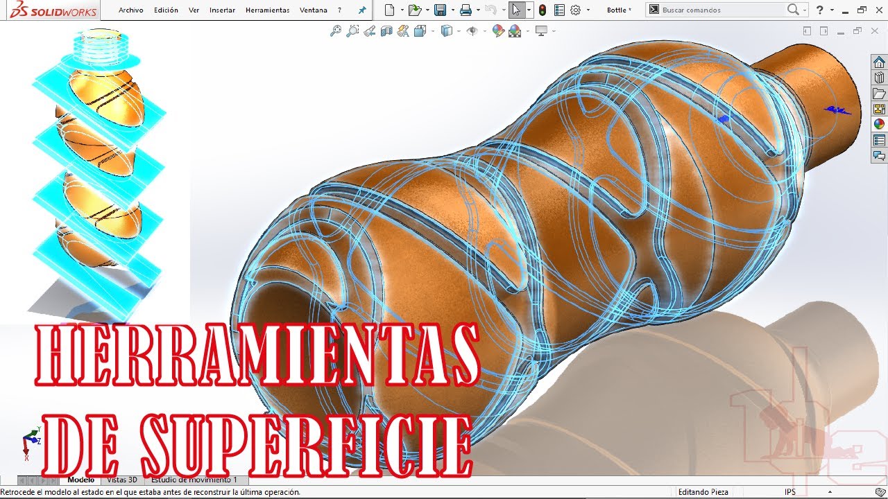 SOLIDWORKS 2021 | SUPERFICIES | APLICACIÓN DE DISEÑO | SURFACE IN ...