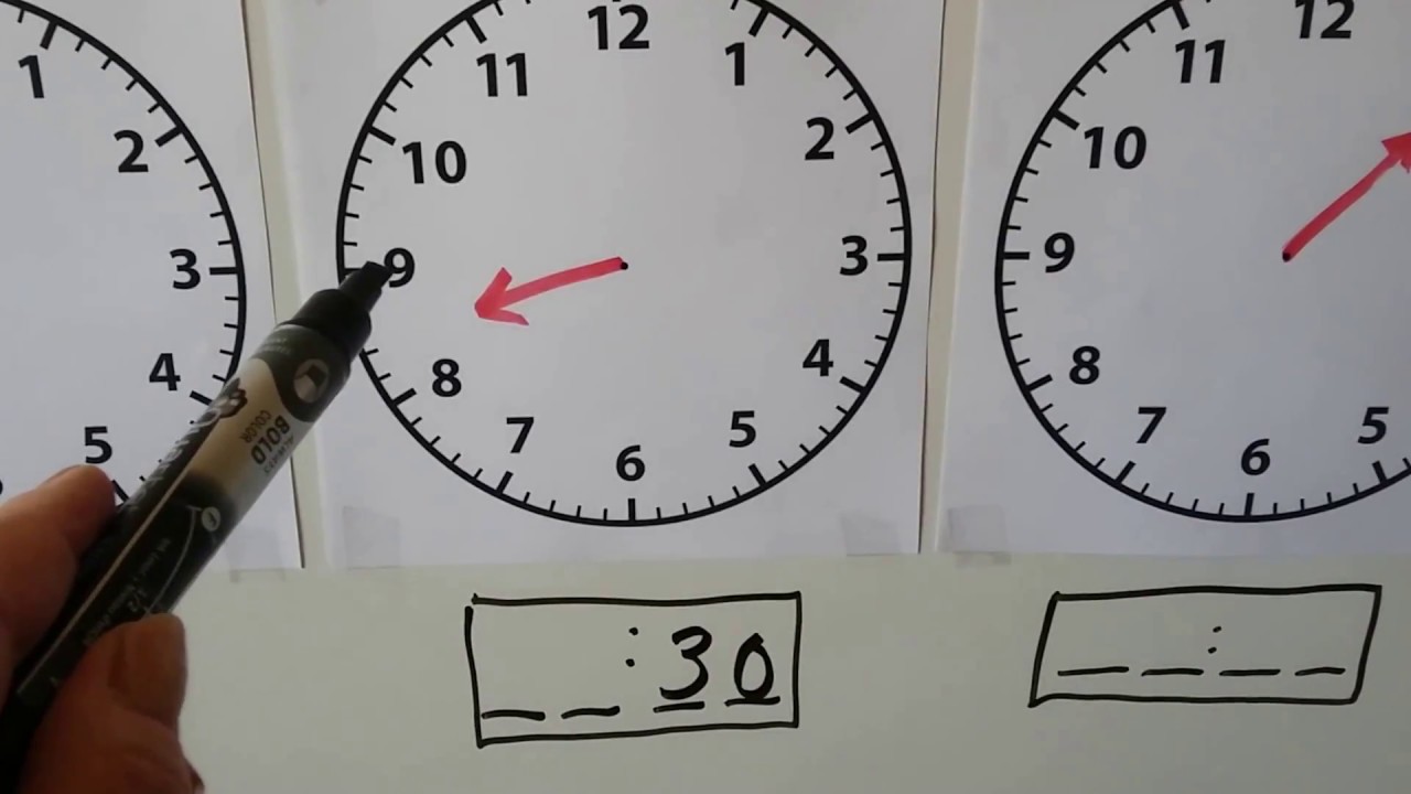 Grade 1 Math 9.9, Practice time to the hour & half-hour - YouTube