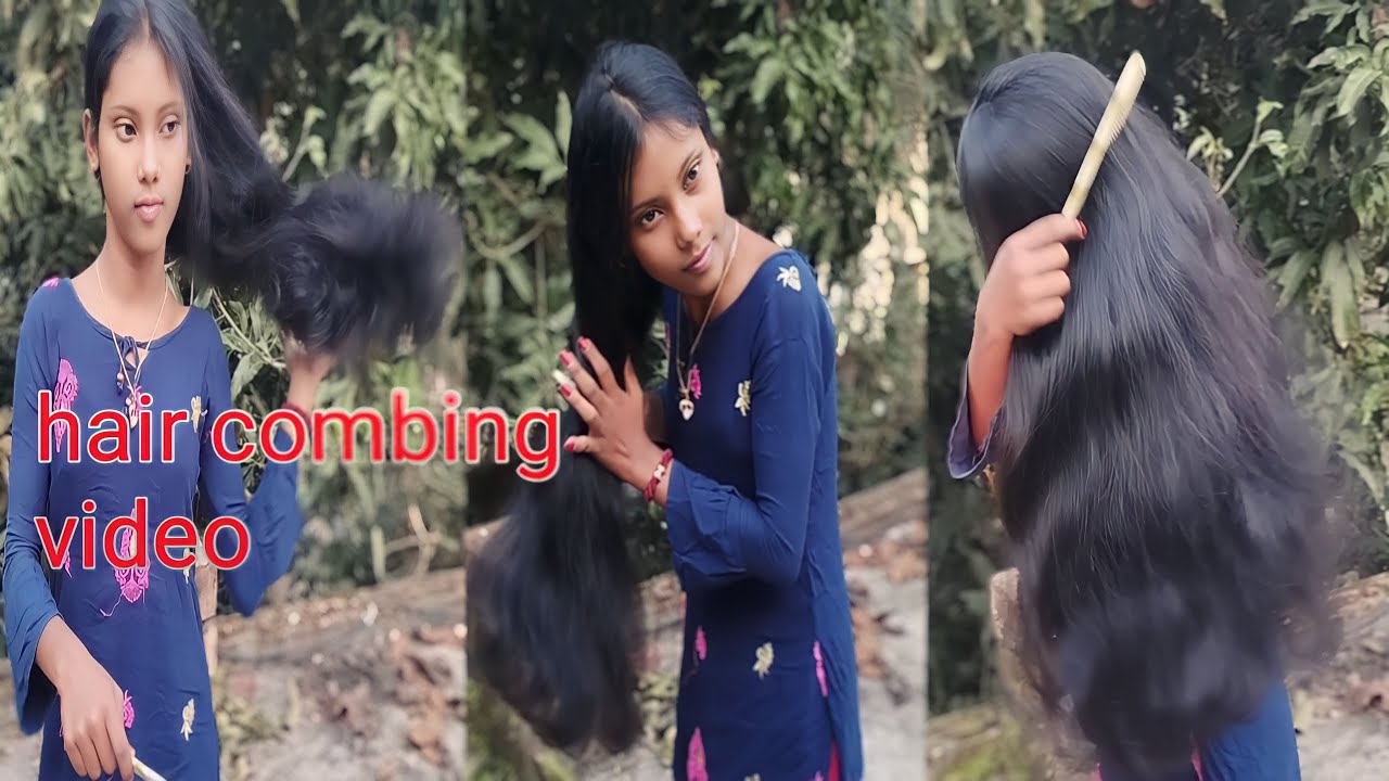 long hair combing video। long hair combing vlog। hair combing। longhair ...