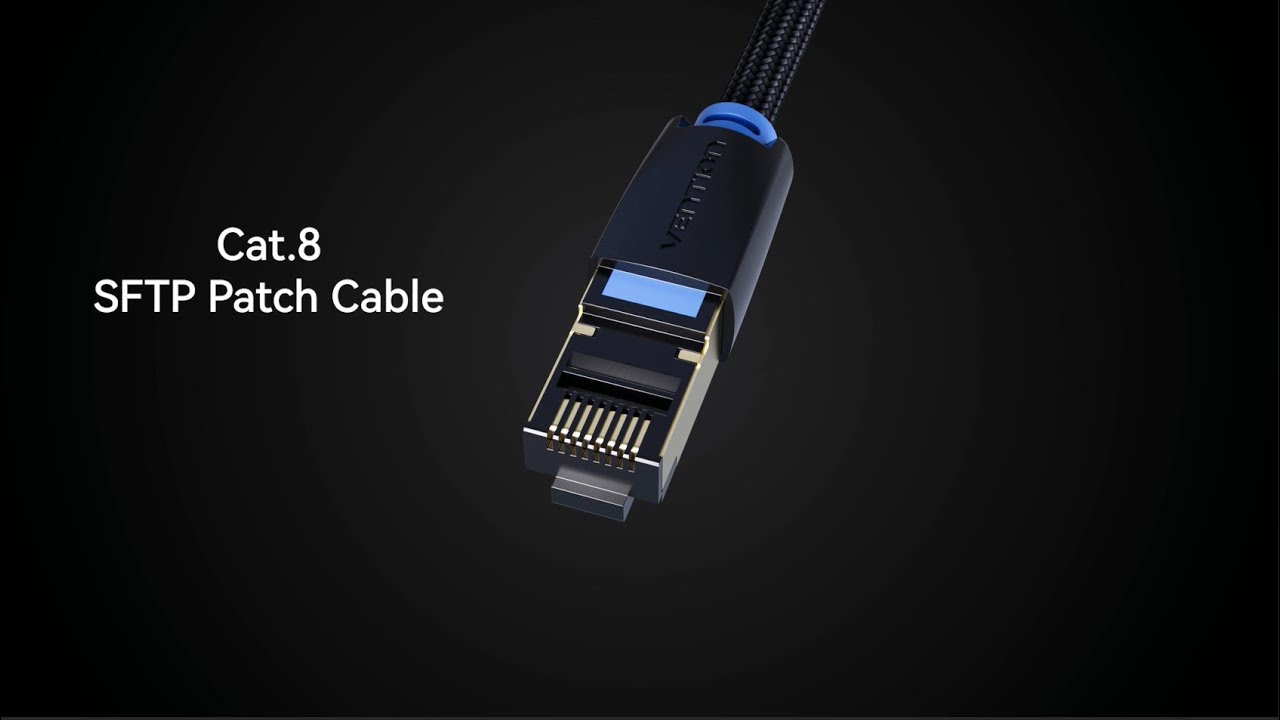 Vention Cotton Braided Cat.8 SFTP Patch Cable Black IKG - YouTube