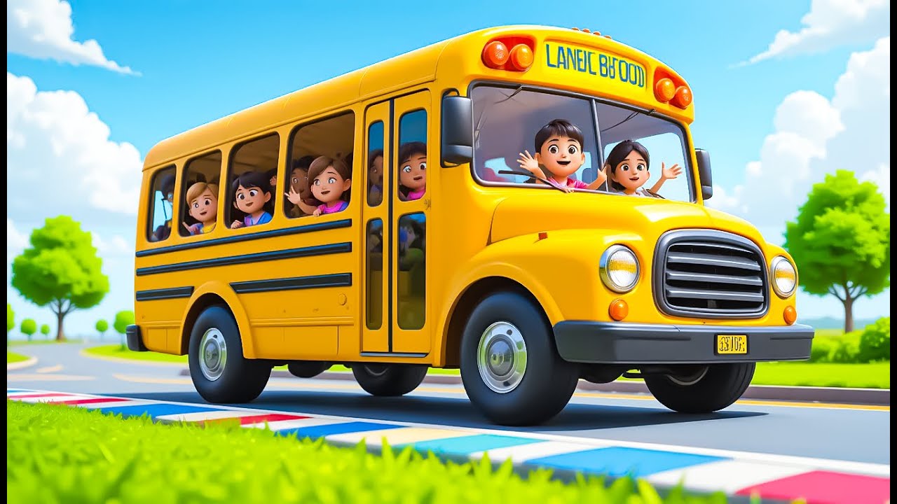 "The Wheels on the Bus Spin Round and Round | 3D Nursery Rhyme for Kids ...