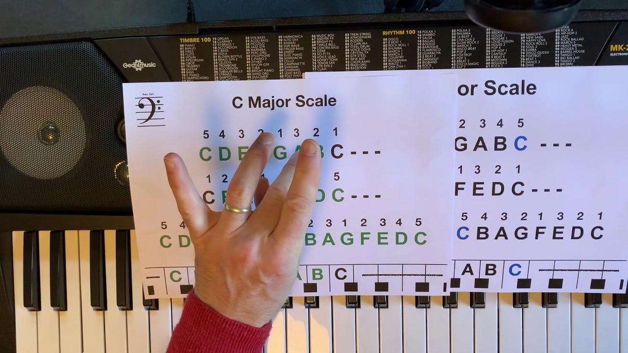 C Major Scale Left Hand Keyboard - YouTube
