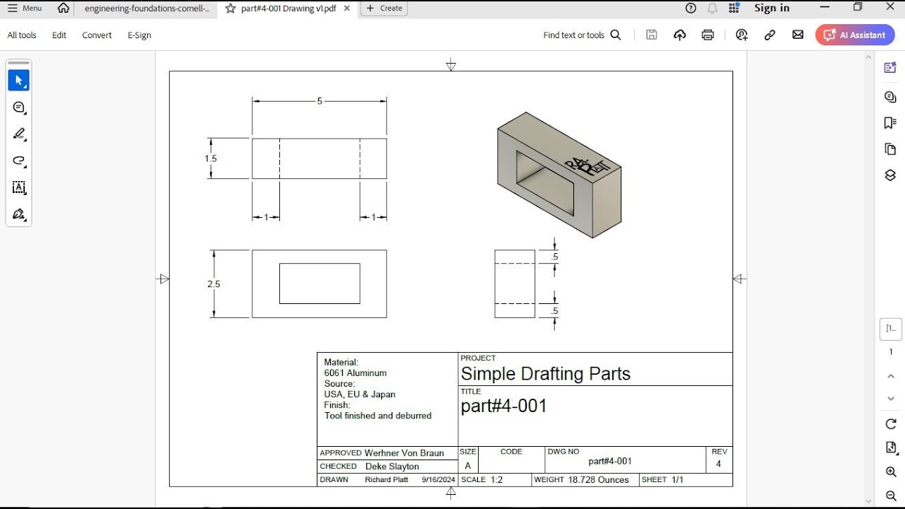 Fusion 360 - Simple Orthographic Isometric Drawing - Part 4 - YouTube