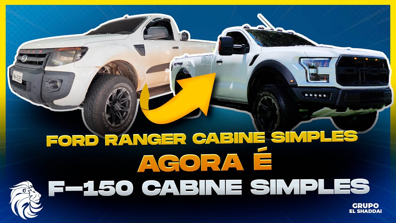 Transformação Ford Ranger Cabine Simples para F-150 - YouTube