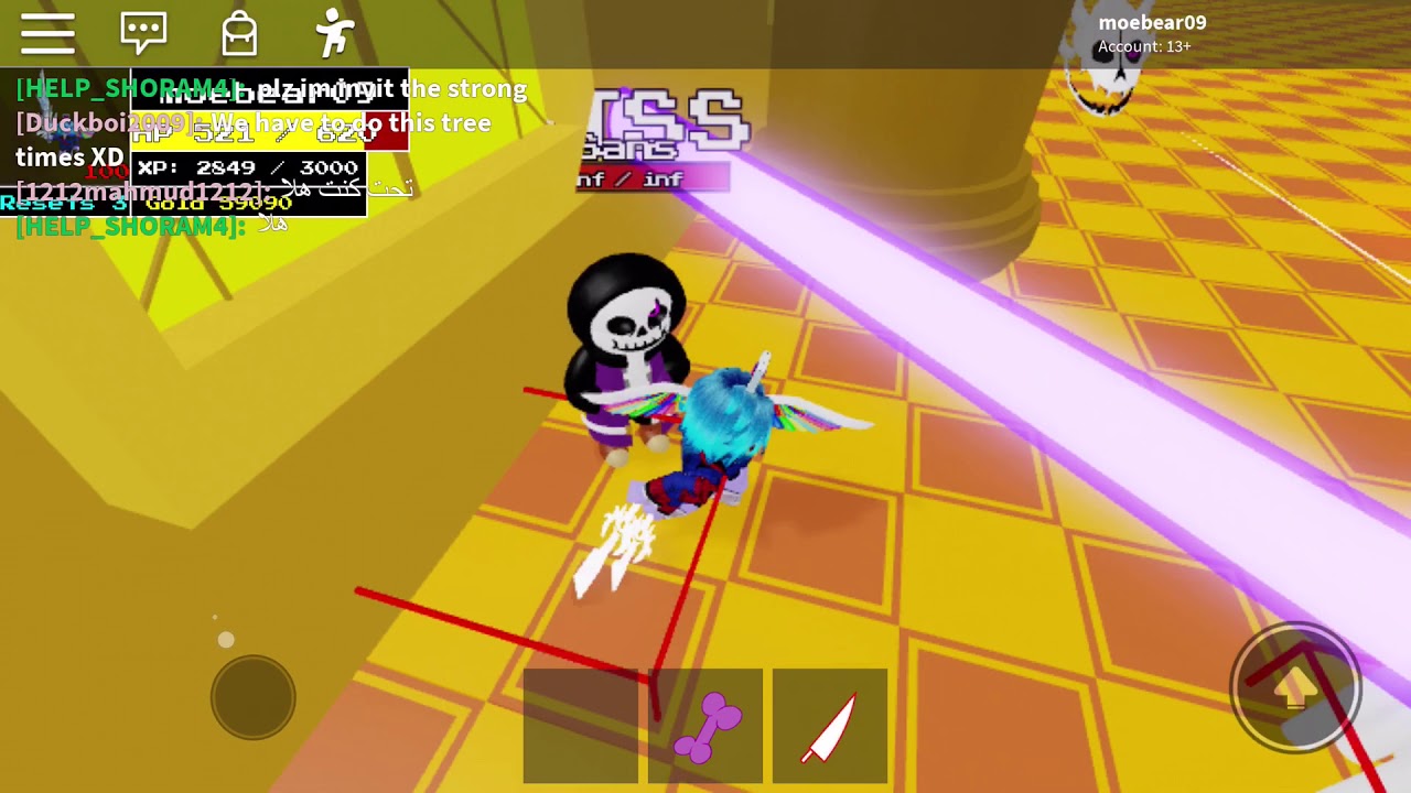 Roblox undertale boss battle epic sans full fight - YouTube