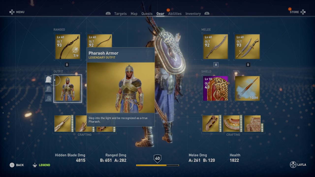 Assassin's Creed® Origins Legendary Pharaoh Armor outfit - YouTube