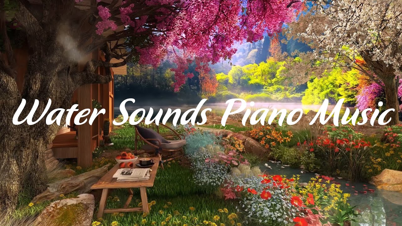 Spring Morning Ambience with Lakeshore Water Sounds And Relaxing Piano ...