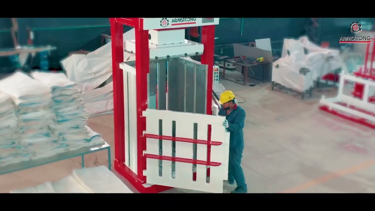 HYDRAULIC BALE PRESS MACHINE FOR FIBC BAGS AND WOVEN SACKS - YouTube