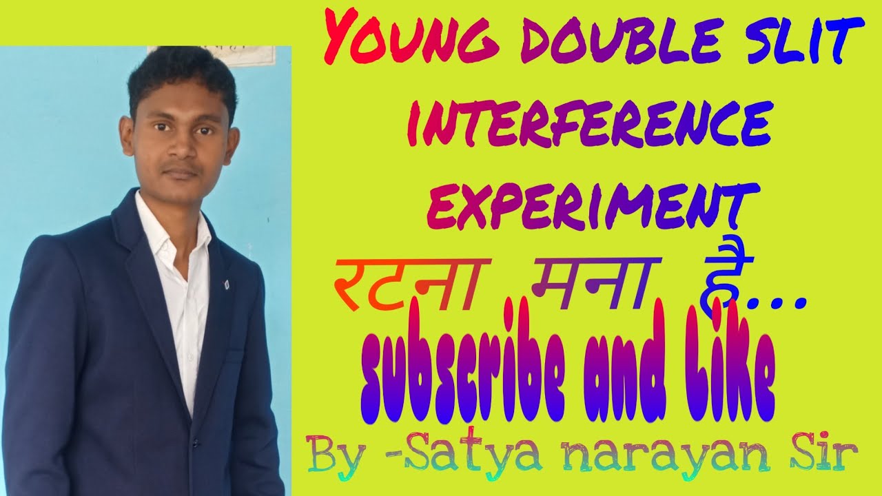 Young double slit interference experiment (YDSE) class 12 ncert - YouTube