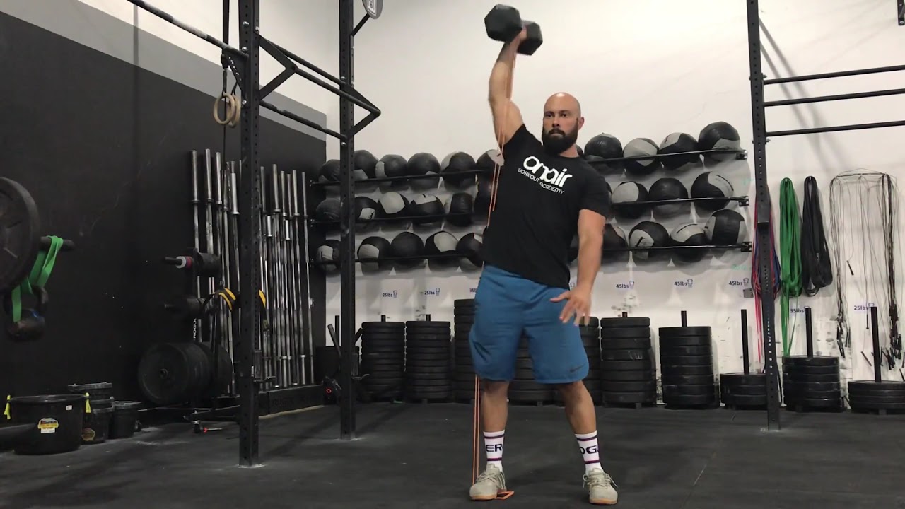 Functional Strength - Singles Dumbbell Banded Strict Press - ONAIR ...