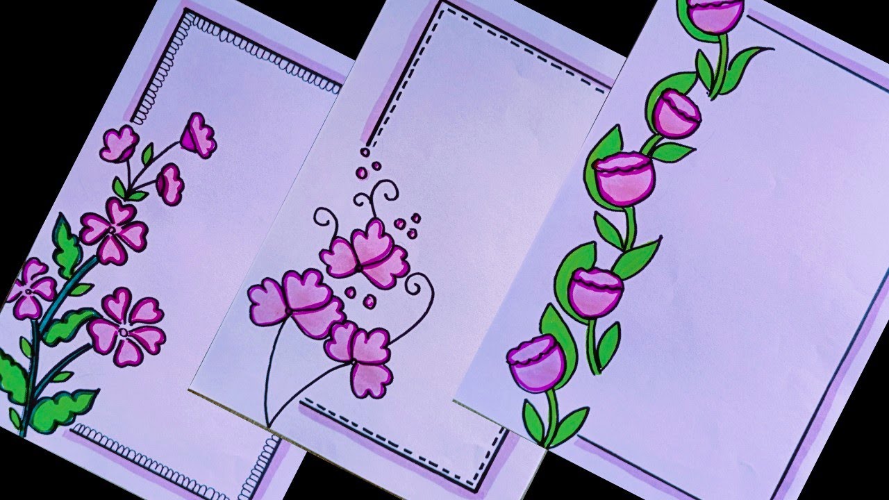 3 PURPLE 🟣 BORDER DESIGNS/PROJECT WORK DESIGNS/ASSIGNMENT FRONT PAGE ...