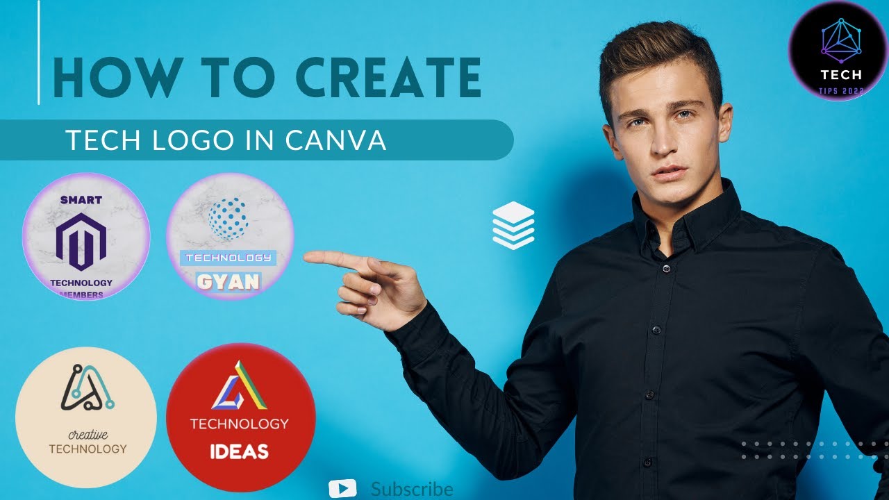 HOW TO CREATE A TECH CHANNEL LOGO IN CANVA 2022 | IN HINDI | - YouTube