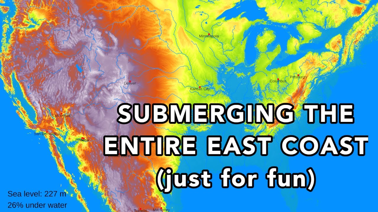 Extreme sea level rise animation - YouTube