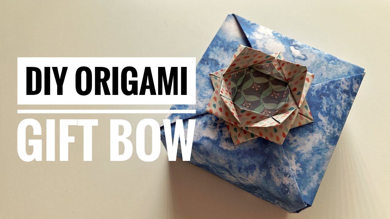 Simple DIY Origami Paper Gift Bow - YouTube