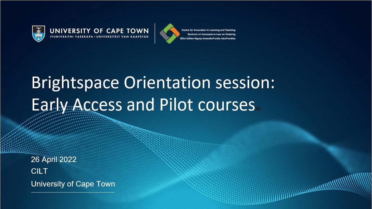 Digital Learning Platform Orientation to Brightspace for Early Access ...
