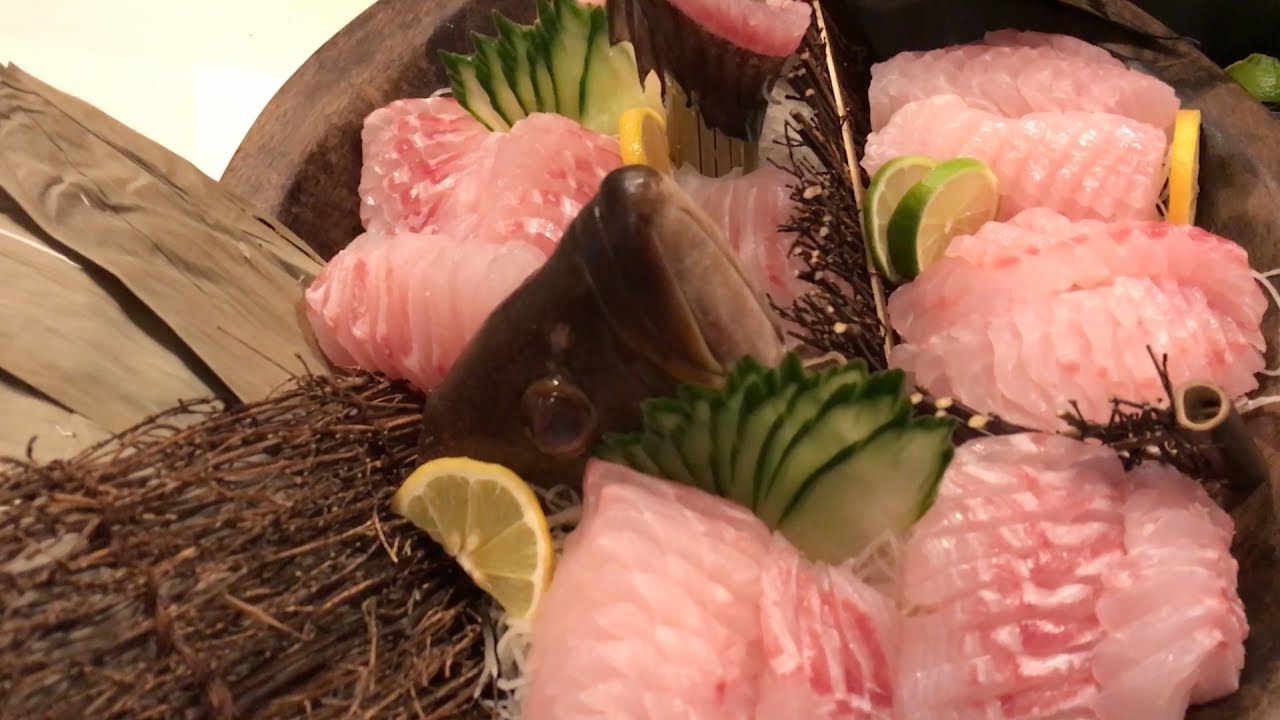making grouper sashimi plate - YouTube