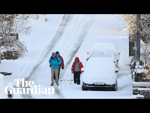 Snow blankets north Wales as weather warnings issued across UK