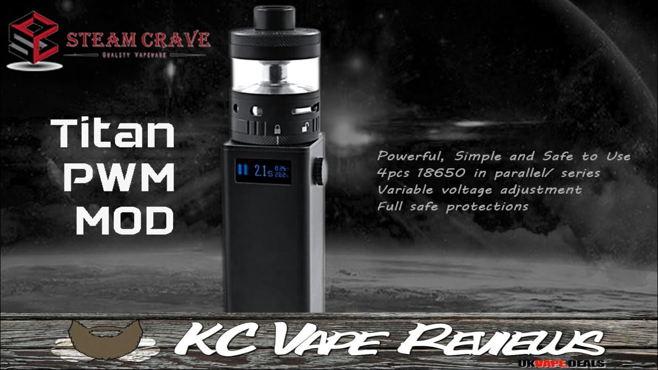 Steamcrave titan pwm variable volt 300 watt mod 4 cell powerful vape ...