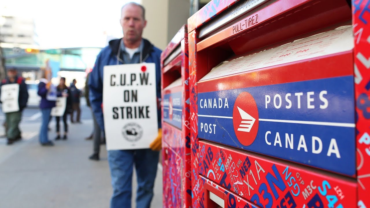 Rotating postal strike hits Calgary - YouTube