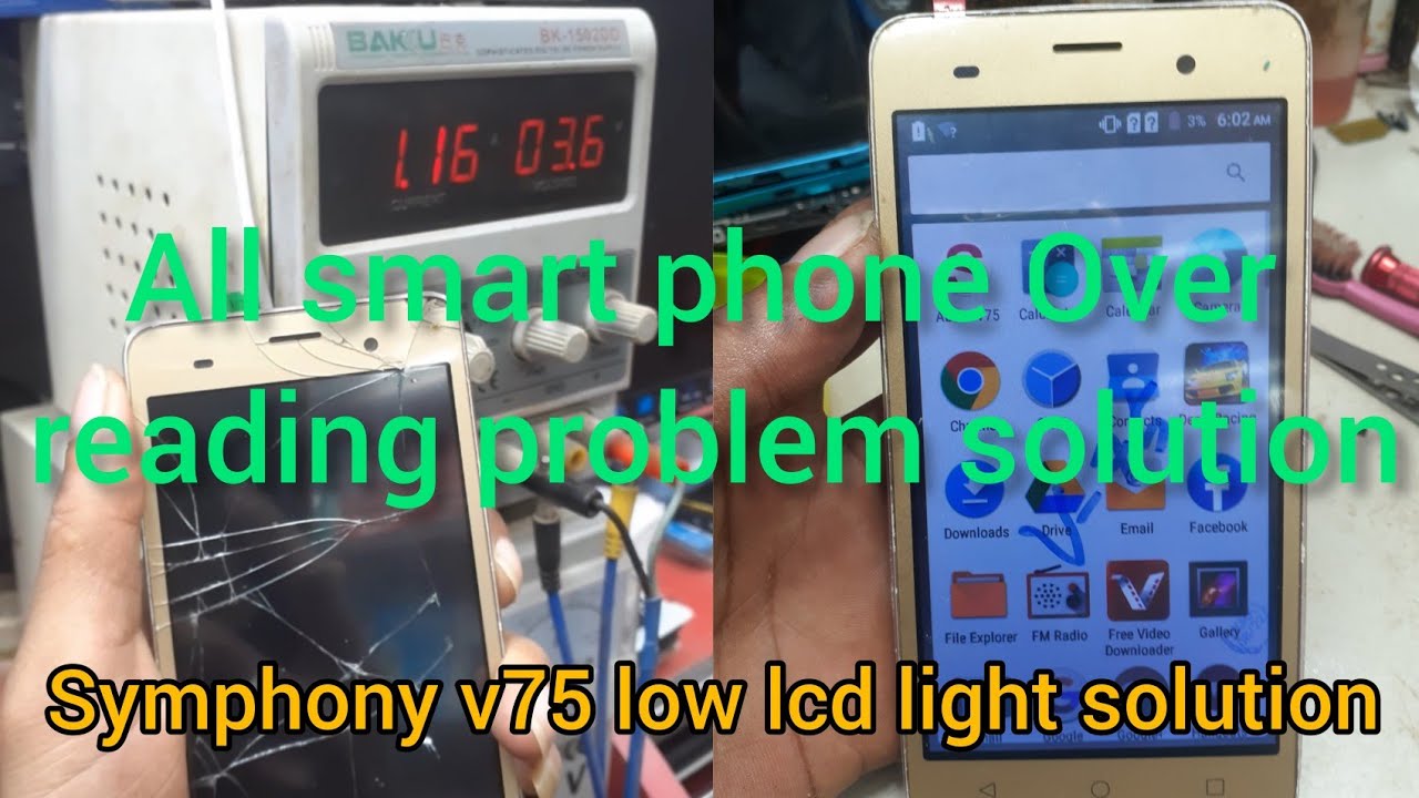 Symphony v75 low lcd light over reading problem solution || All smart ...