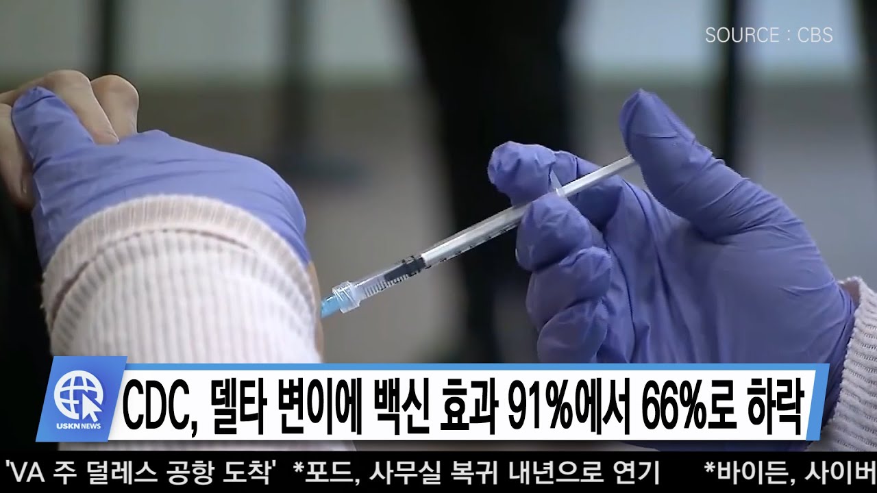 08-25-21 Inside USA 03 - CDC, 델타 변이에 백신 효과 91%에서 66%로 하락 - YouTube