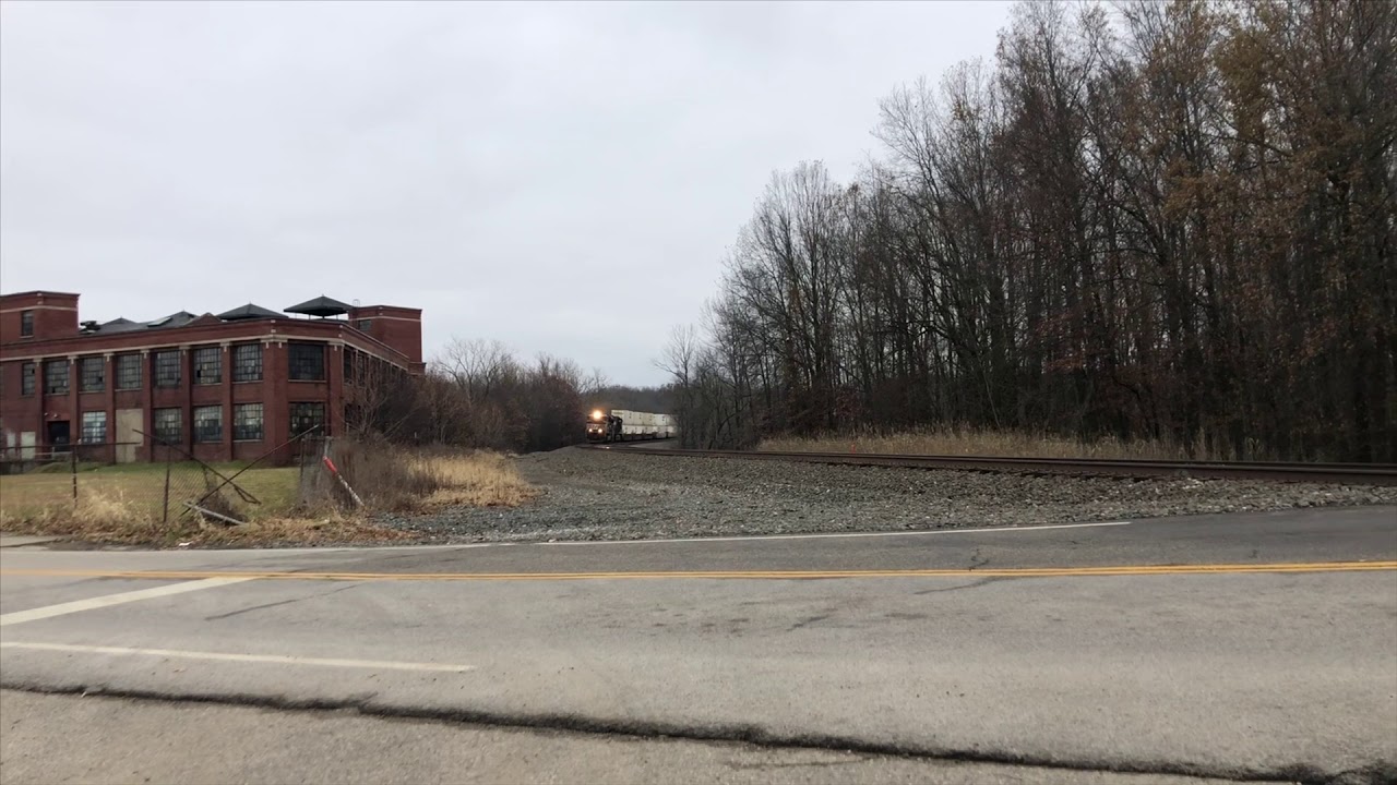NS 1075 & 3647 Lead Westbound Double Stack Intermodal at Lake Street ...