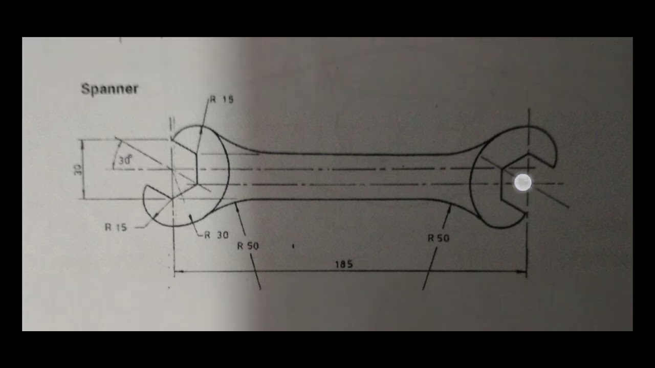 spanner construction || geometrical concepts || engineering drawing ...