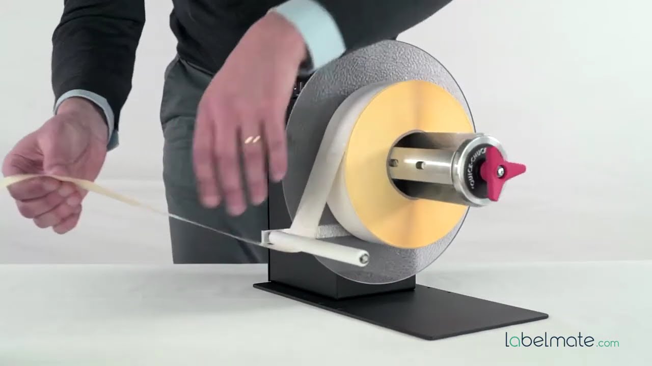 LABEL REWINDER/UNWINDER | UCAT-3-CHUCK | Labelmate - YouTube
