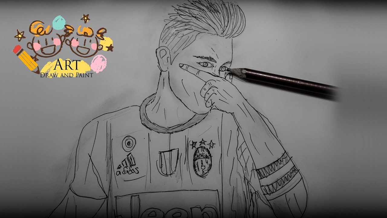 How to Draw Paulo Dybala - Drawing time-lapse - YouTube