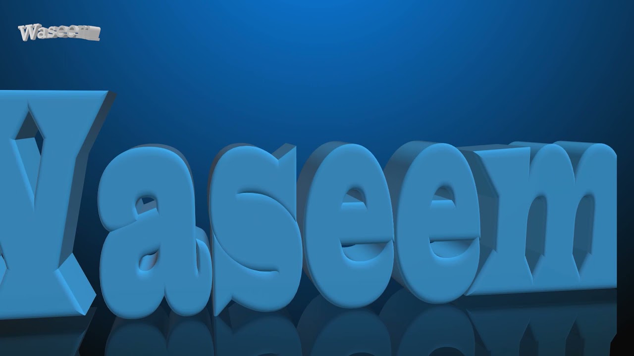 3D Text Logo Animation (Waseem Ahmed) - YouTube
