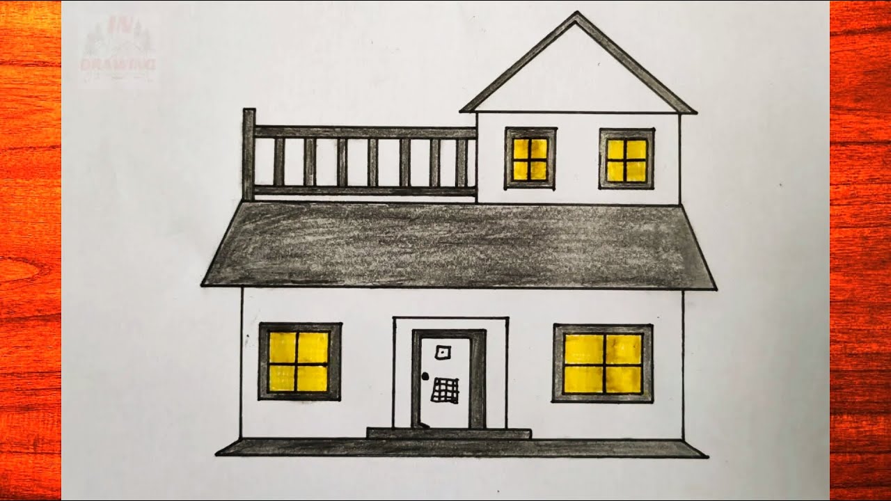 How to draw a house, draw a house very easily, show how to draw a house ...