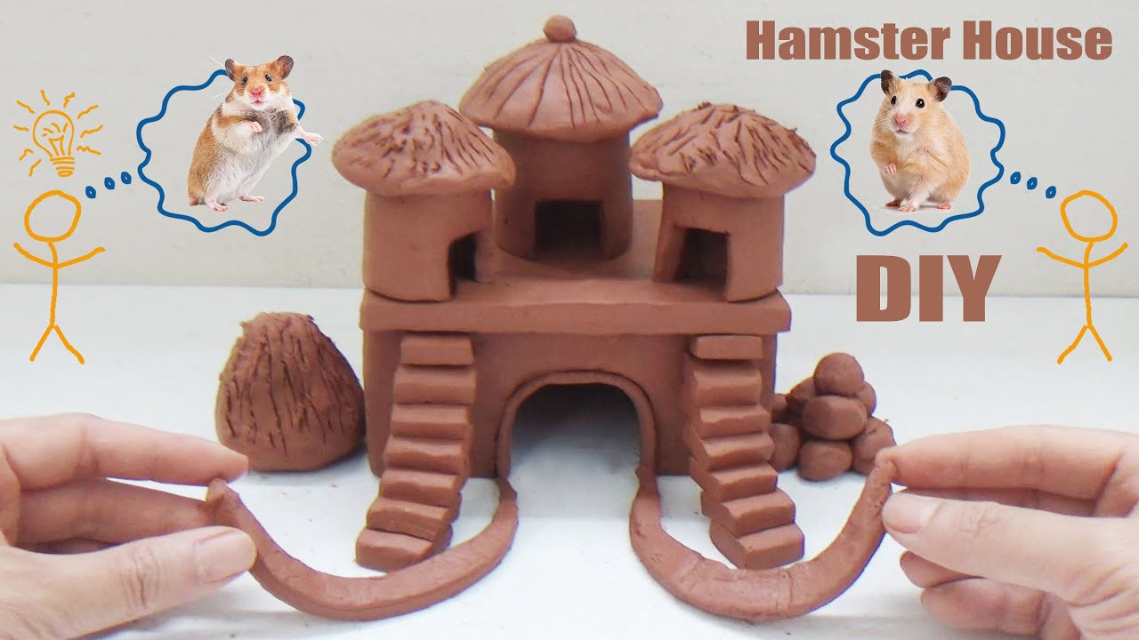 Build a natural hamster house from clay | Great dream house | DIY ...