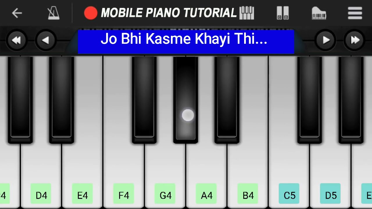 how to play Jo bhi kasme khai thi humne on piano harmonium easy tutorial for beginners Chords ...