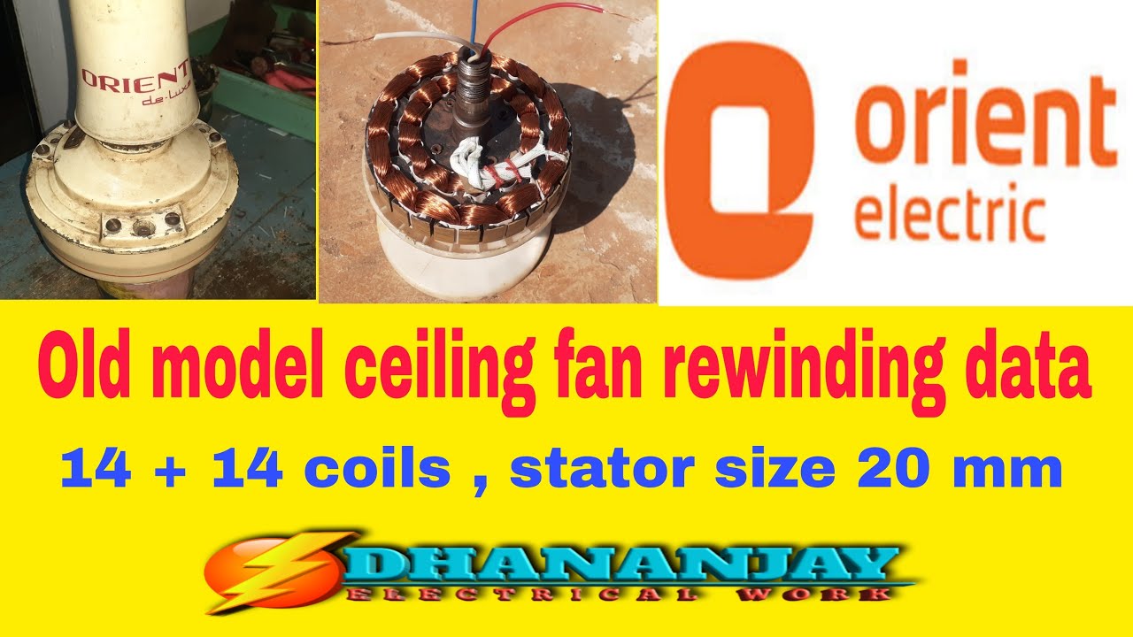 Orient De-luxe old model ceiling fan rewinding data 14+14 coils 👈🔥🔥 ...