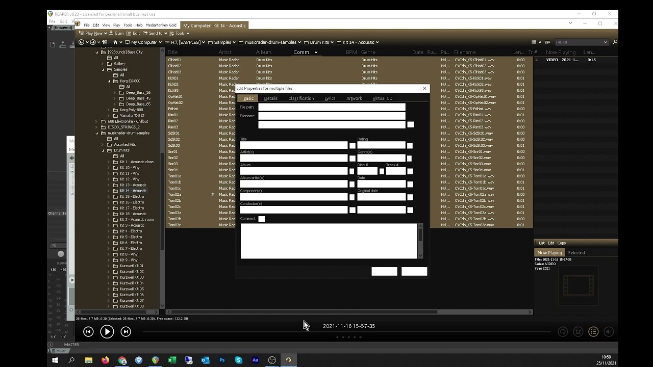 Bulk Metadata Editing Reaper Media Explorer and Media Monkey - YouTube