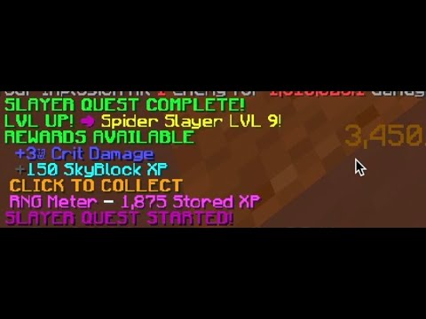 Hitting Spider Slayer Level 9 - Hypixel Skyblock - YouTube