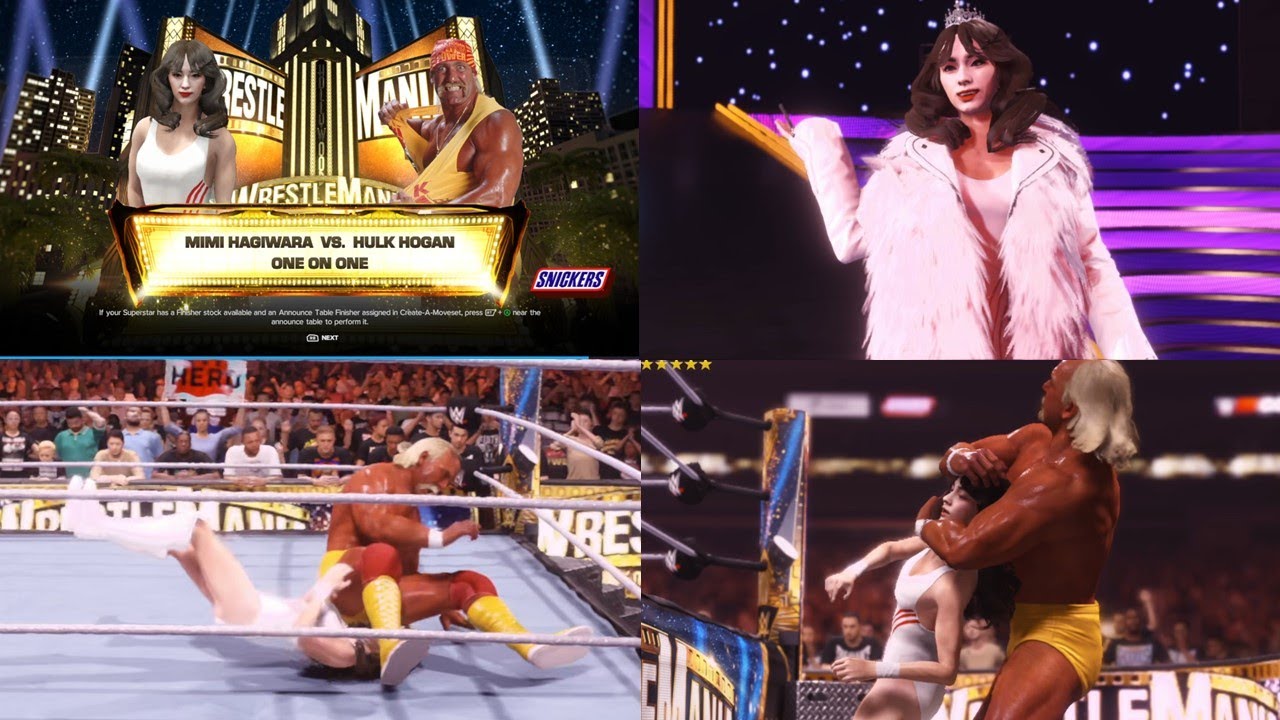 WWE 2K24 ミミ萩原 (全女) vs ハルクホーガン Mimi Hagiwara vs Hulk Hogan - YouTube