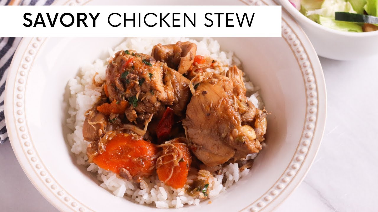 SAVORY CHICKEN STEW | STEWED CHICKEN | EASY RECIPE - YouTube