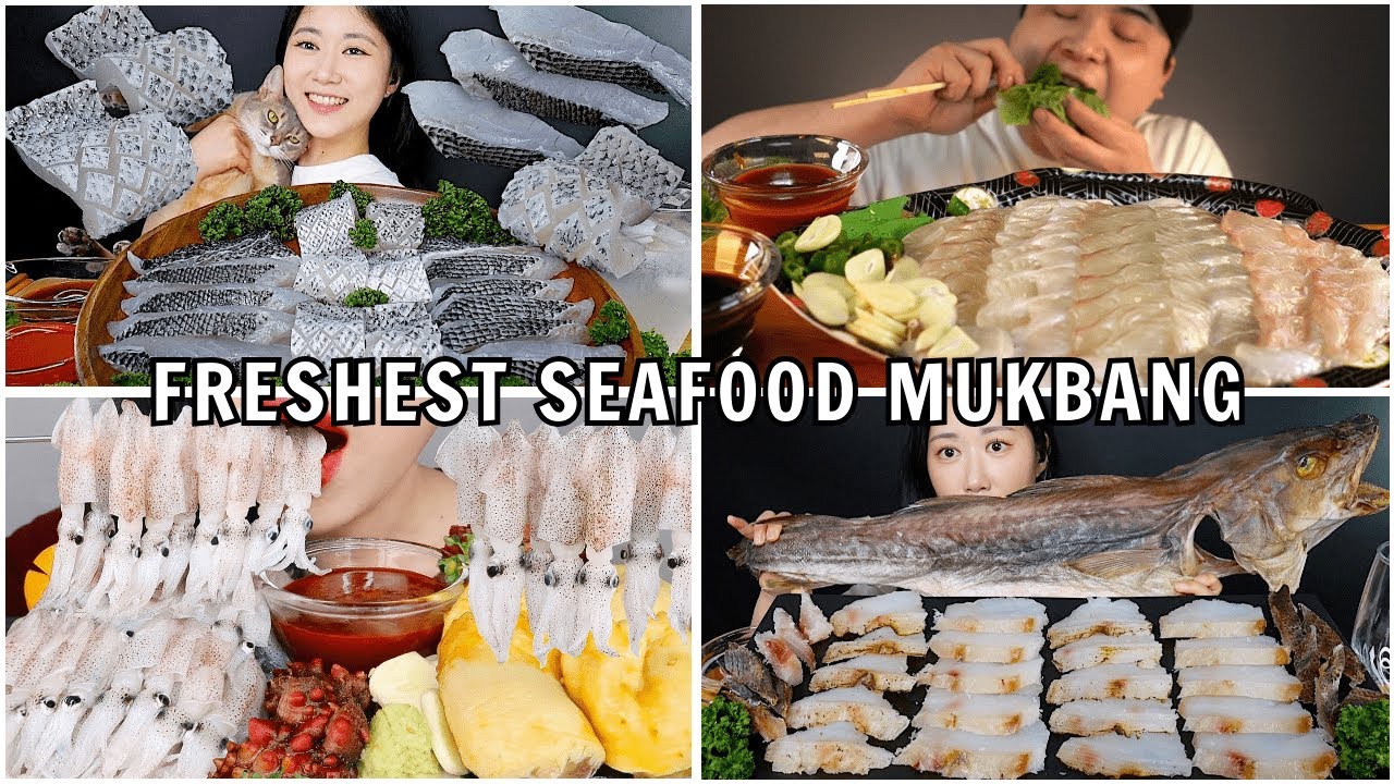 fresh raw seafood mukbang makes the MOST satisfying sound | mukbang ...