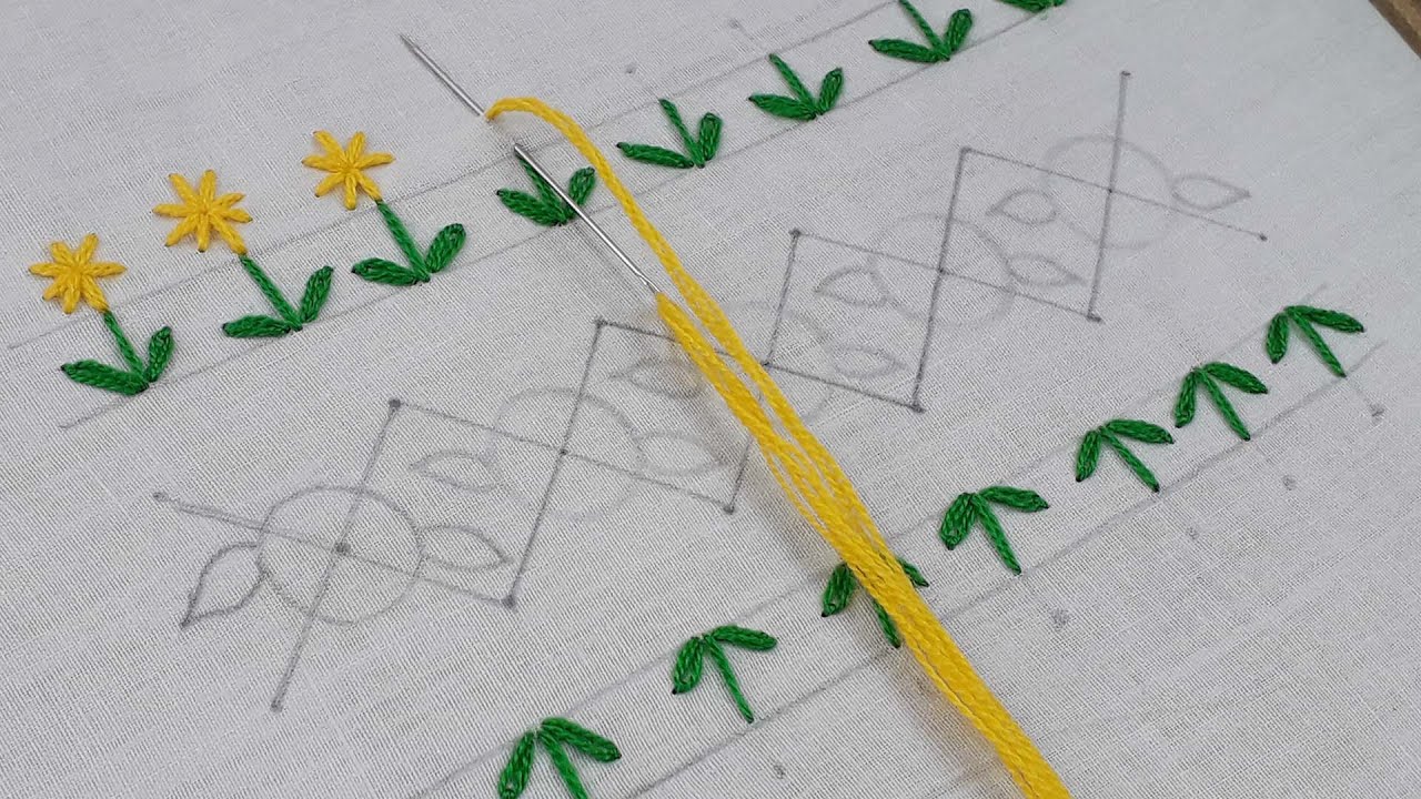 hand embroidery border design for dress#beautiful borderline embroidery ...