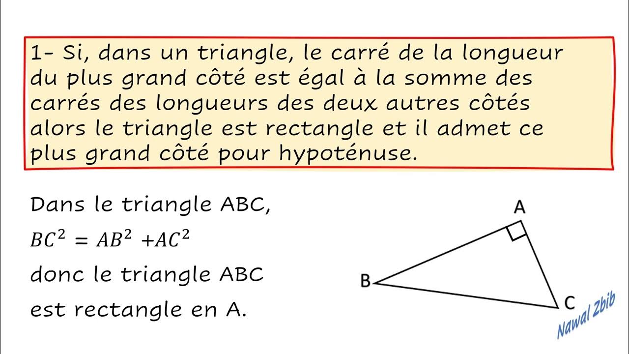 Démontrer qu'un triangle est rectangle - YouTube