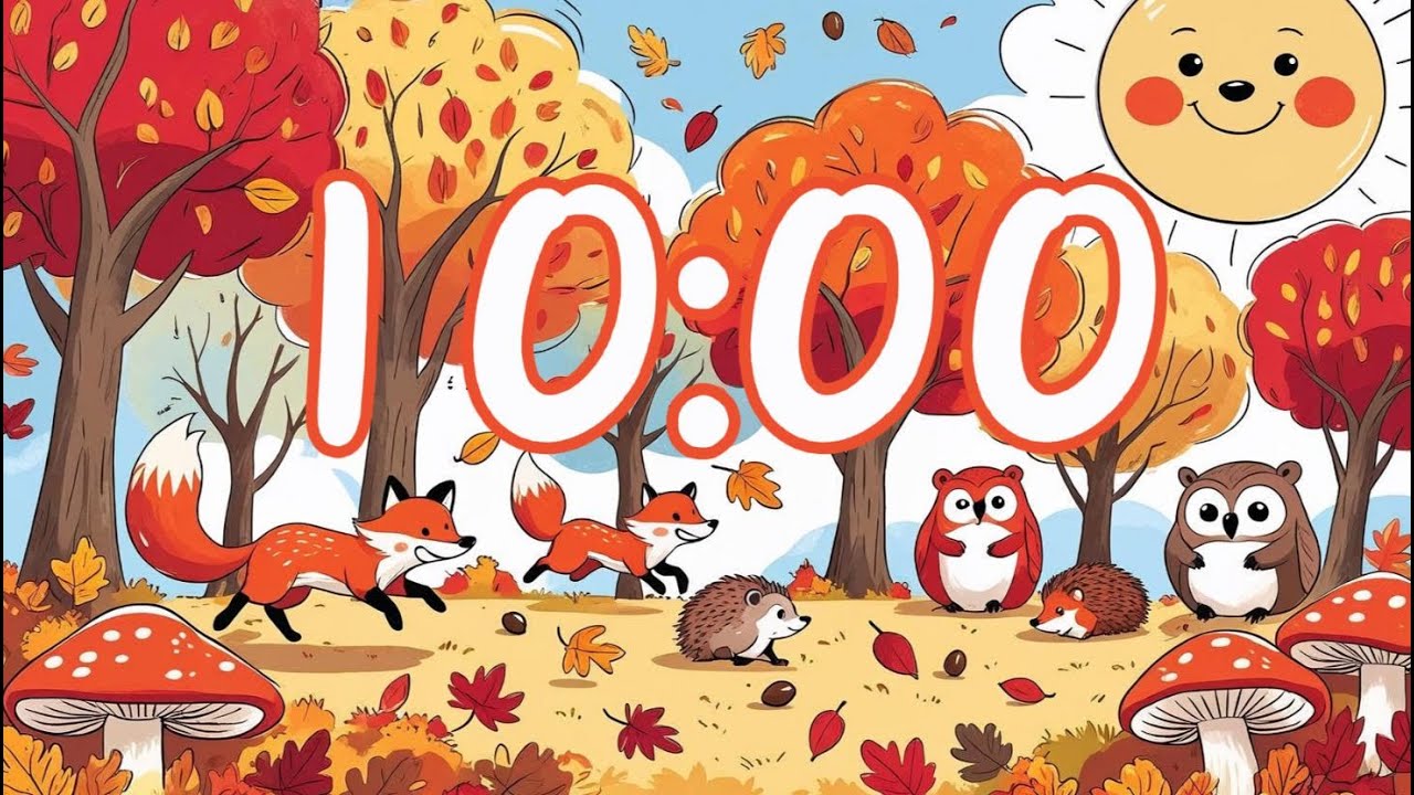 10 Minute Fall Timer | Cute Autumn Forest with LoFi Music 🍂🦊🦉 - YouTube