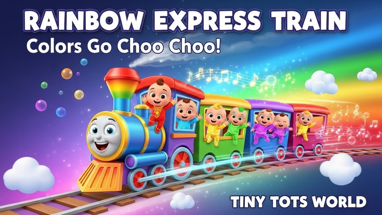 Rainbow Express Train 🌈🚂 | Colors Go Choo Choo! | Fun Kids Song | Tiny ...