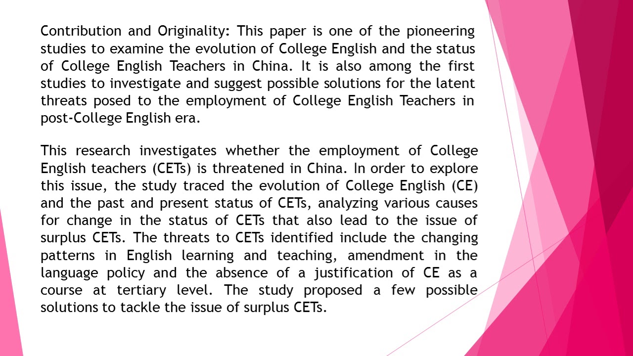 College English Teachers in China Developments, Crisis and Solutions ...