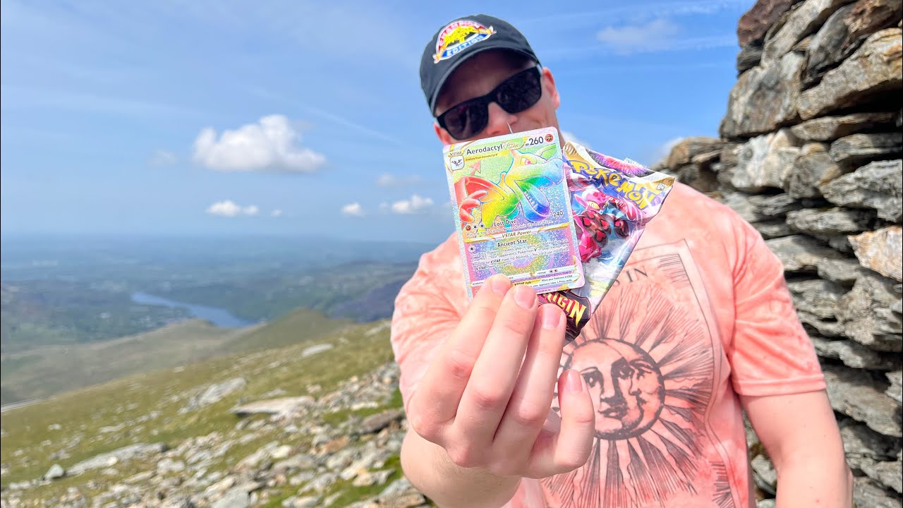 Opening up Pokémon Card Packs on Top of a Mountain! Snowdon Wales - YouTube