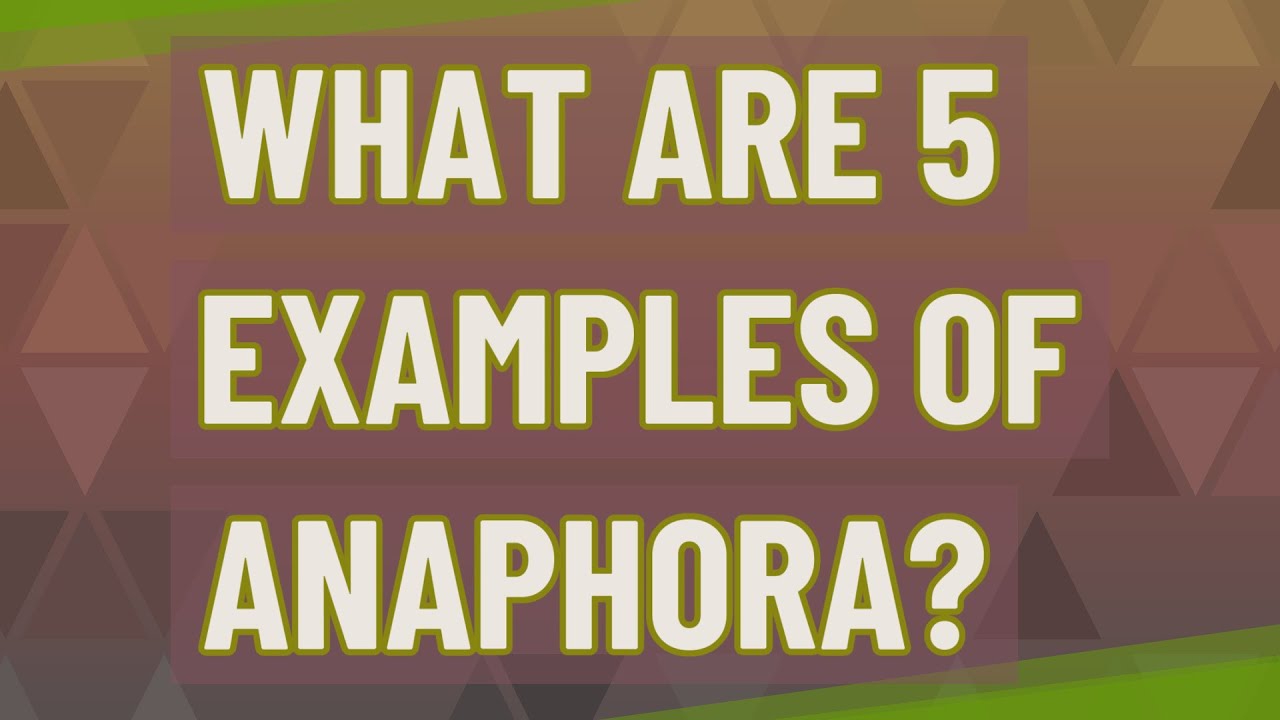 What are 5 examples of anaphora? - YouTube