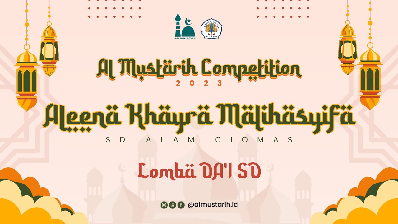 DA'I - ALEENA KHAYRA MALIHASYIFA (SD ALAM CIOMAS) - YouTube